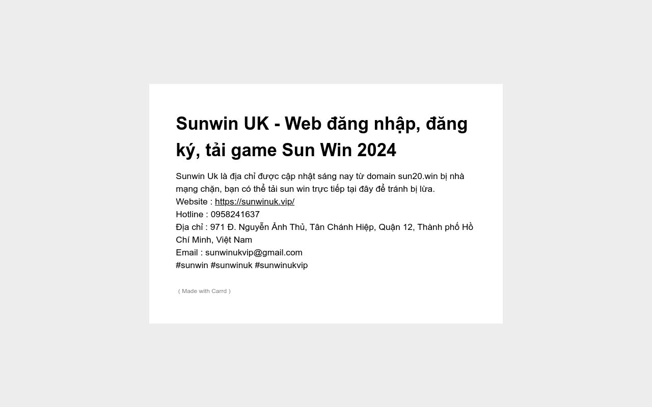 Sunwin UK - Web đăng nhập, đăng ký, tải game Sun Win 2024